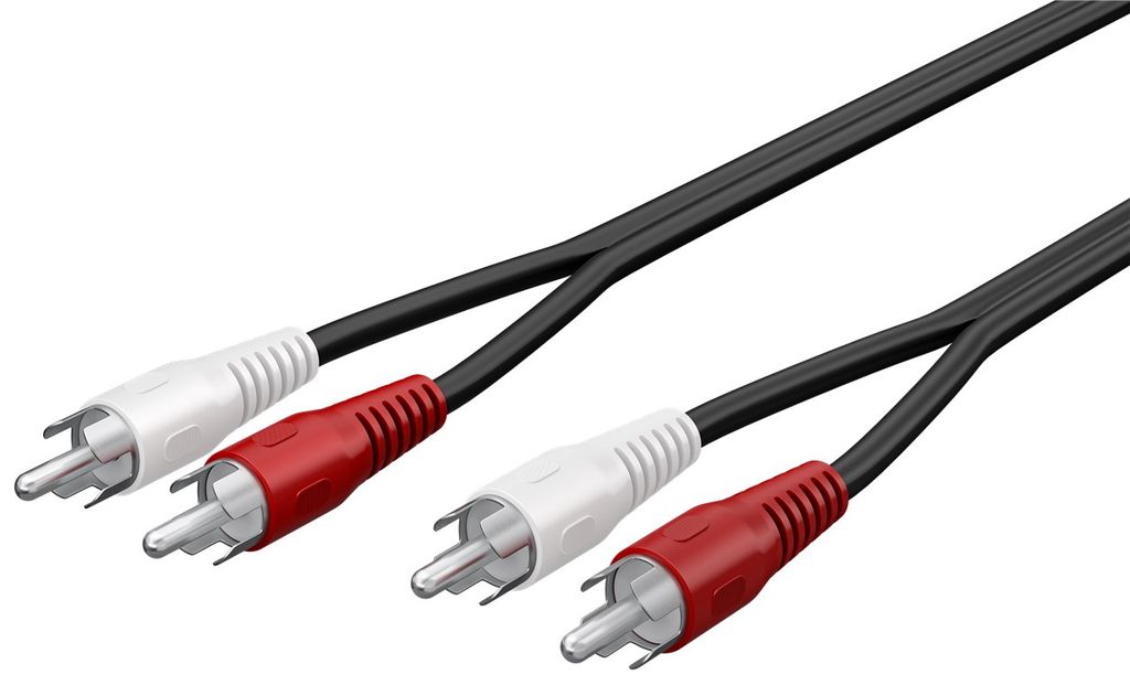 Goobay stereo RCA-kabel 2,5m hane till hane – Ljudkabel av hög kvalitet - Teknikdelar.se